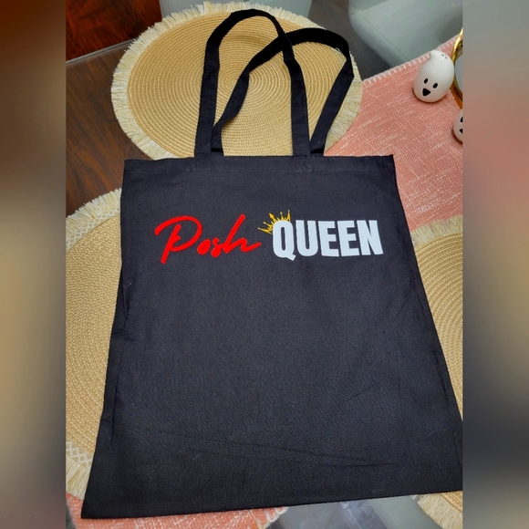 Handmade | Bags | New Posh Queen Handmade Eco Black Cotton Tote Bag ...